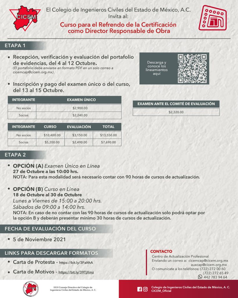 Examen único para Refrendo del DRO – Colegio de Ingenieros Civiles del ...