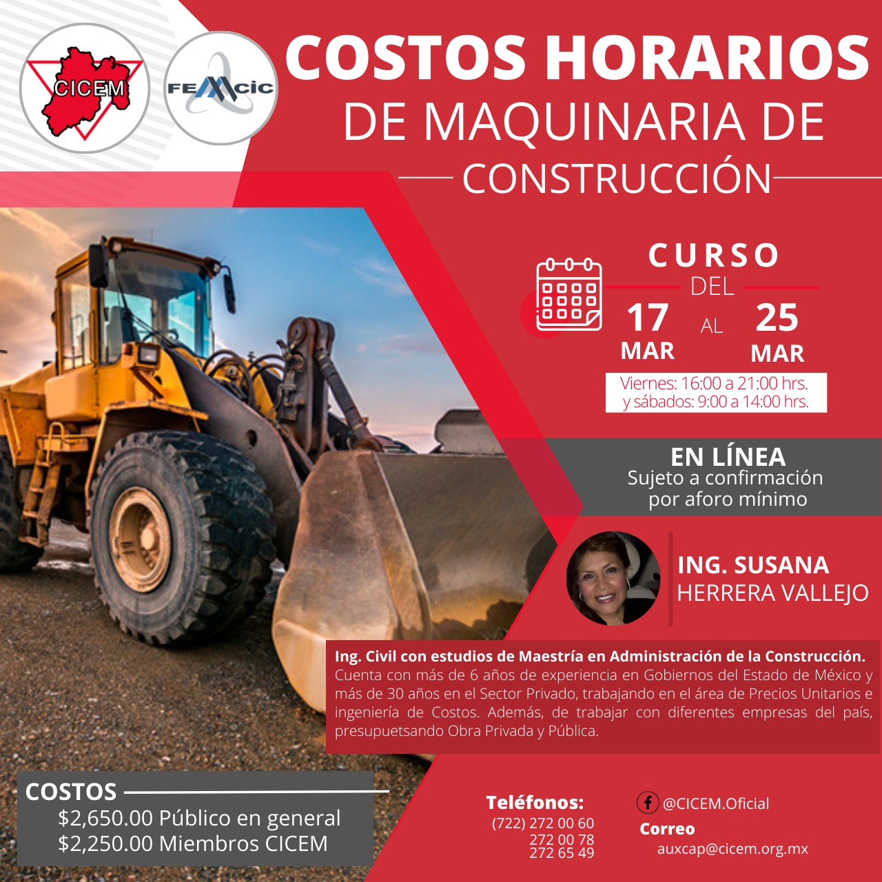 COSTOS HORARIOS DE MAQUINARIA DE CONSTRUCCIÓN – Colegio de Ingenieros ...