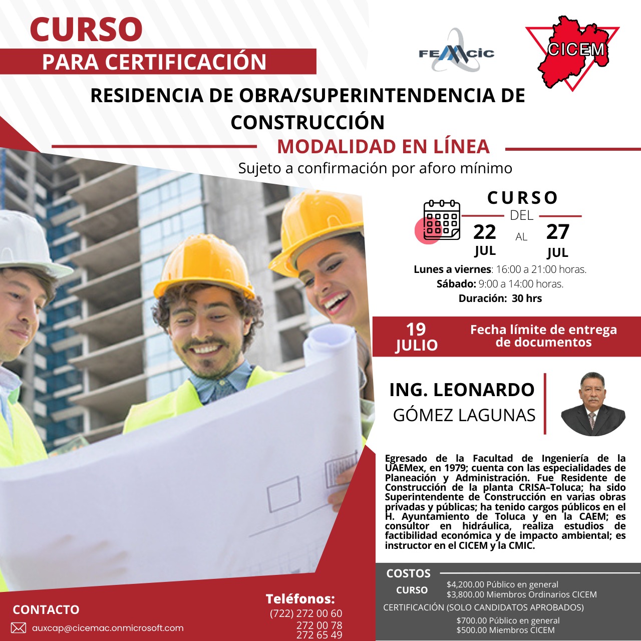 RESIDENCIA DE OBRA/ SUPERINTENDENCIA DE CONSTRUCCIÓN – Colegio de ...