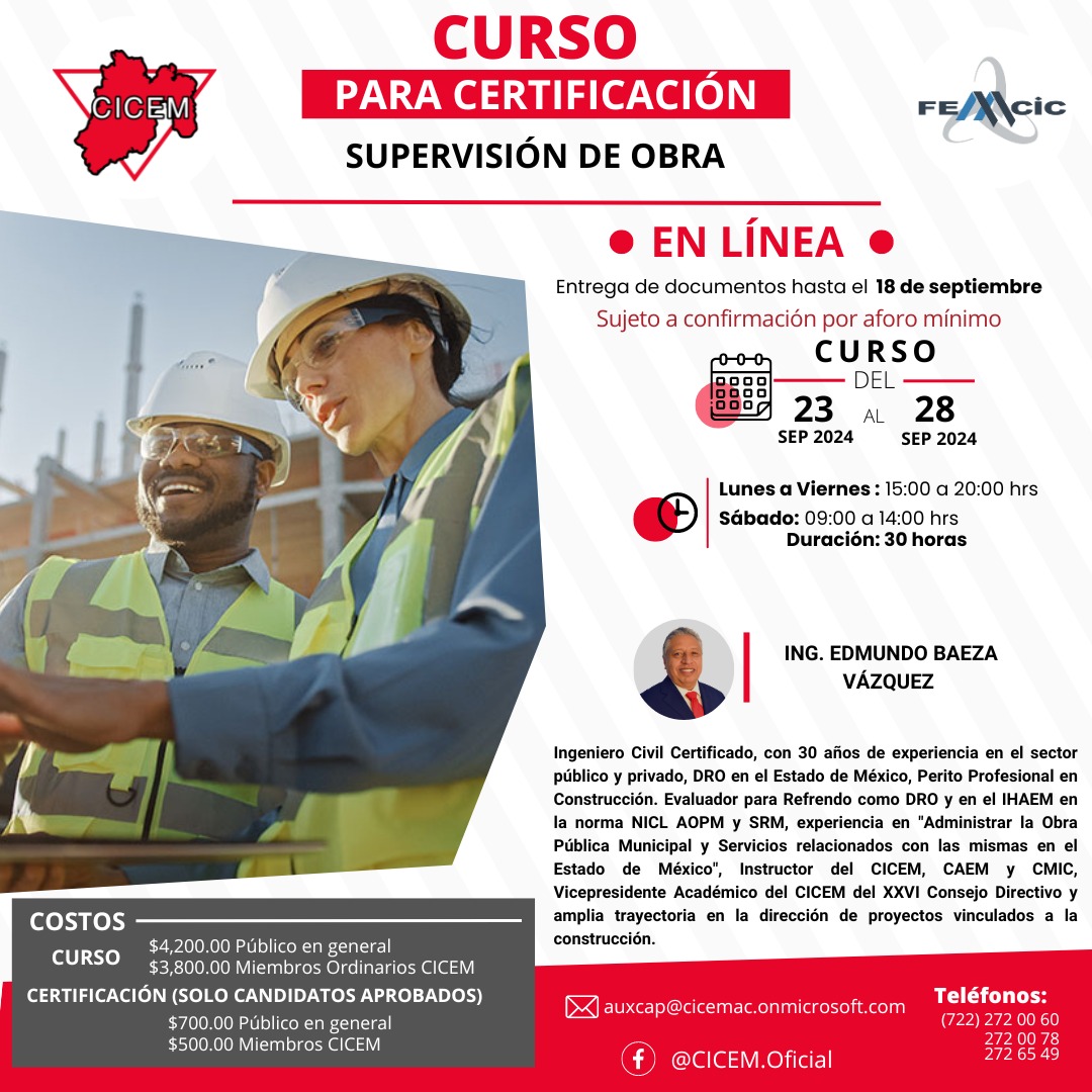 SUPERVISIÓN DE OBRA – Colegio de Ingenieros Civiles del Estado de México